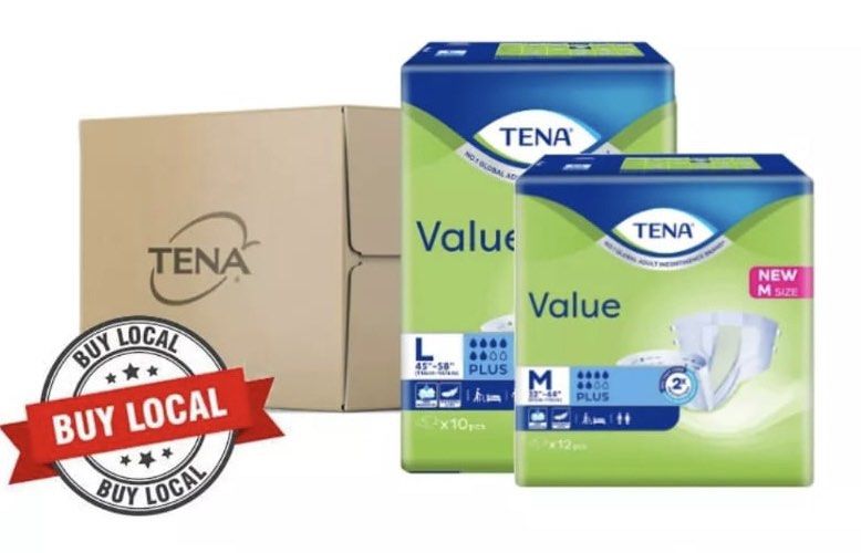 Tena Value Adult Diaper (M size) 1 carton, Health & Nutrition, Assistive & Rehabilatory Aids ...