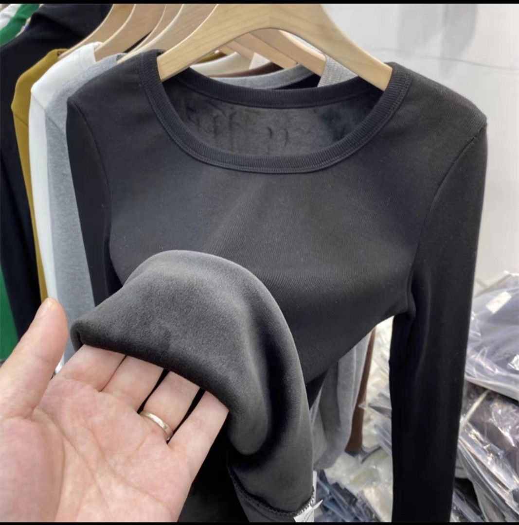 Thick and ultra warm heat tech with Fleece, Women's Fashion, Tops ...