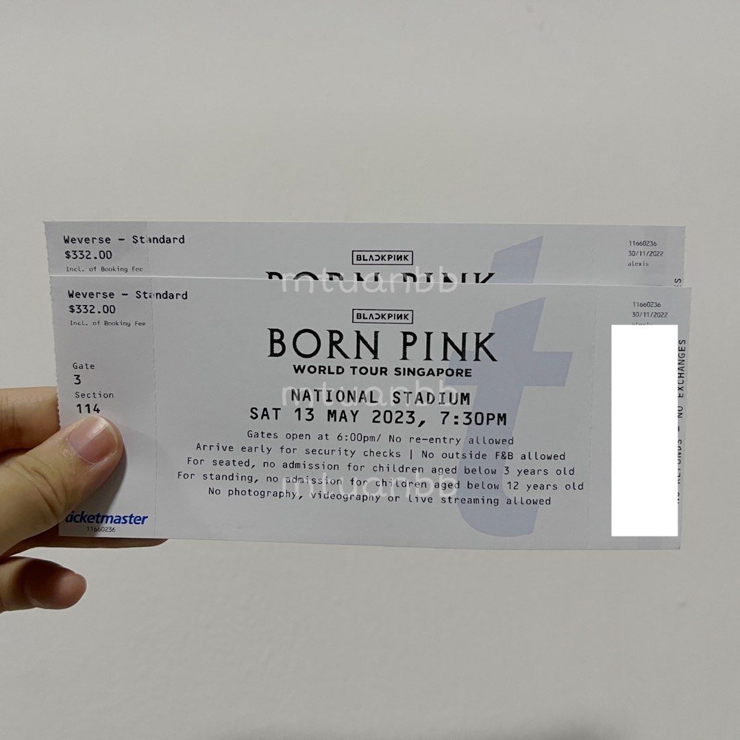 (TICKET PROOF) Blackpink born pink world tour Singapore, Hobbies & Toys ...
