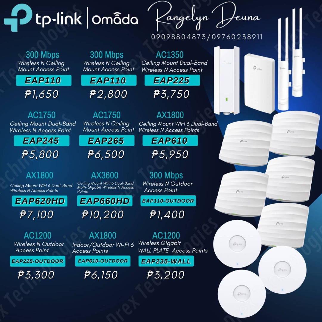 TPLINK EAP ACCESSPOINTS CEILING MOUNT/OUTDOOR/WALL PLATE, Computers & Tech, Parts & Accessories ...