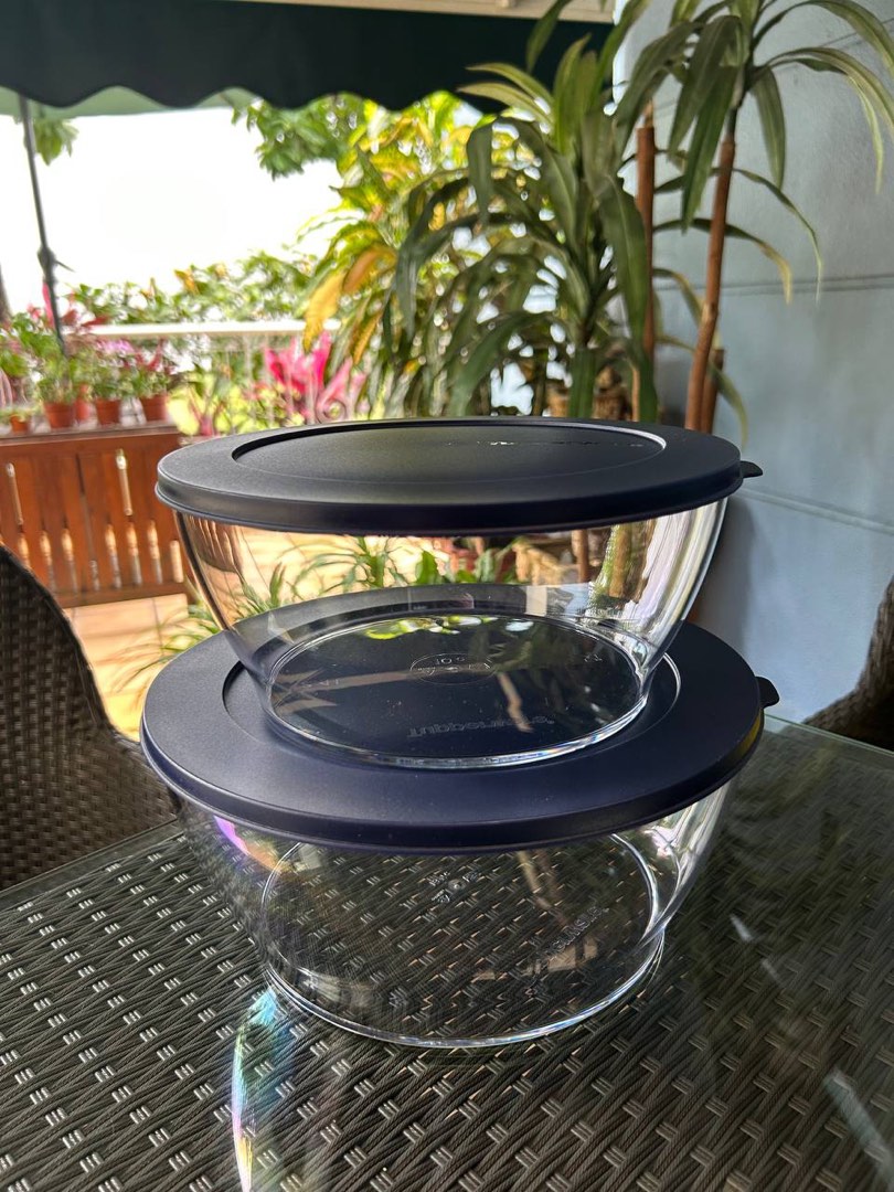 Tupperware Clear Bowl Set, Furniture & Home Living, Kitchenware ...
