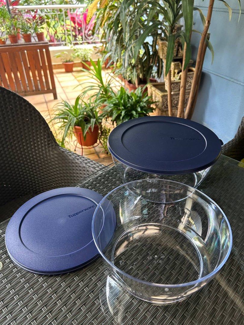 Tupperware Clear Bowl Set, Furniture & Home Living, Kitchenware ...