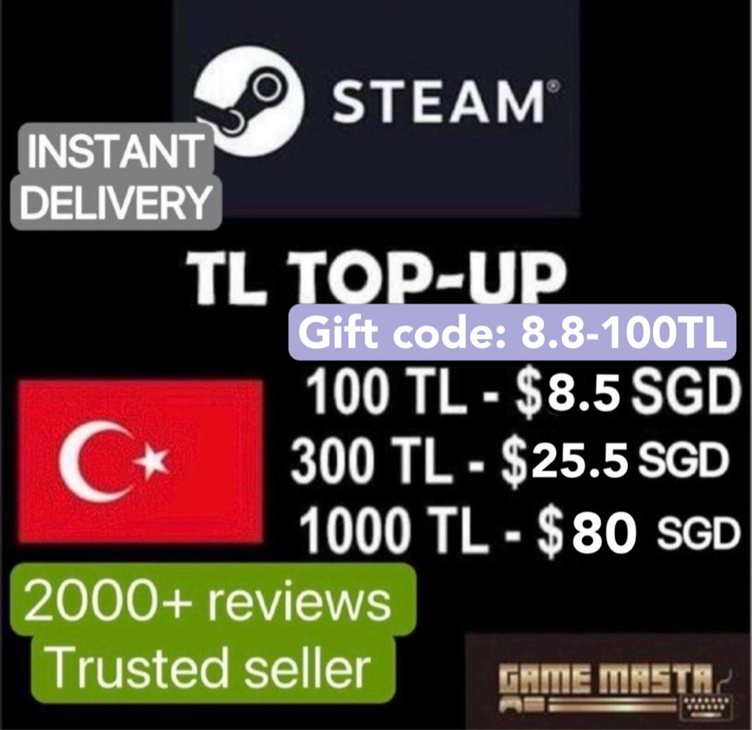 Steam Credit / Steam Wallet Code / Steam Gift Card TL /steam Turkey ...