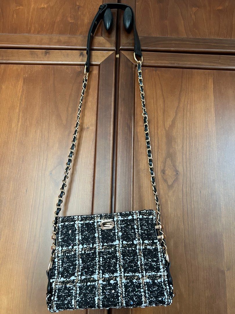 Tweed Small Sling Bag , Women's Fashion, Bags & Wallets, Cross-body ...
