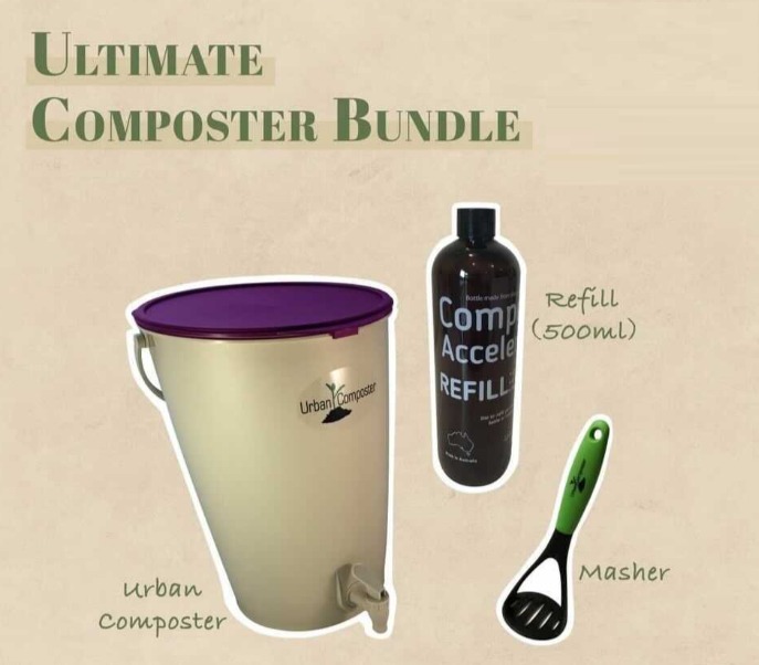 Ultimate Urban Composter Bundle FREE Accelerator Refill + Masher + Tap ...
