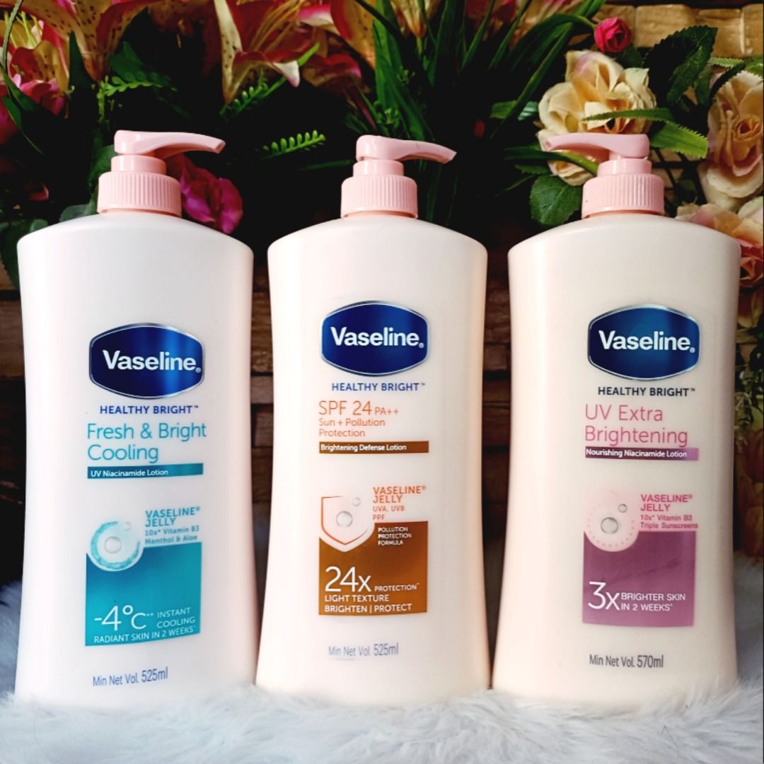 VASELINE Healthy Bright Pink UV Whitening Niacinamide Body Lotion Extra ...