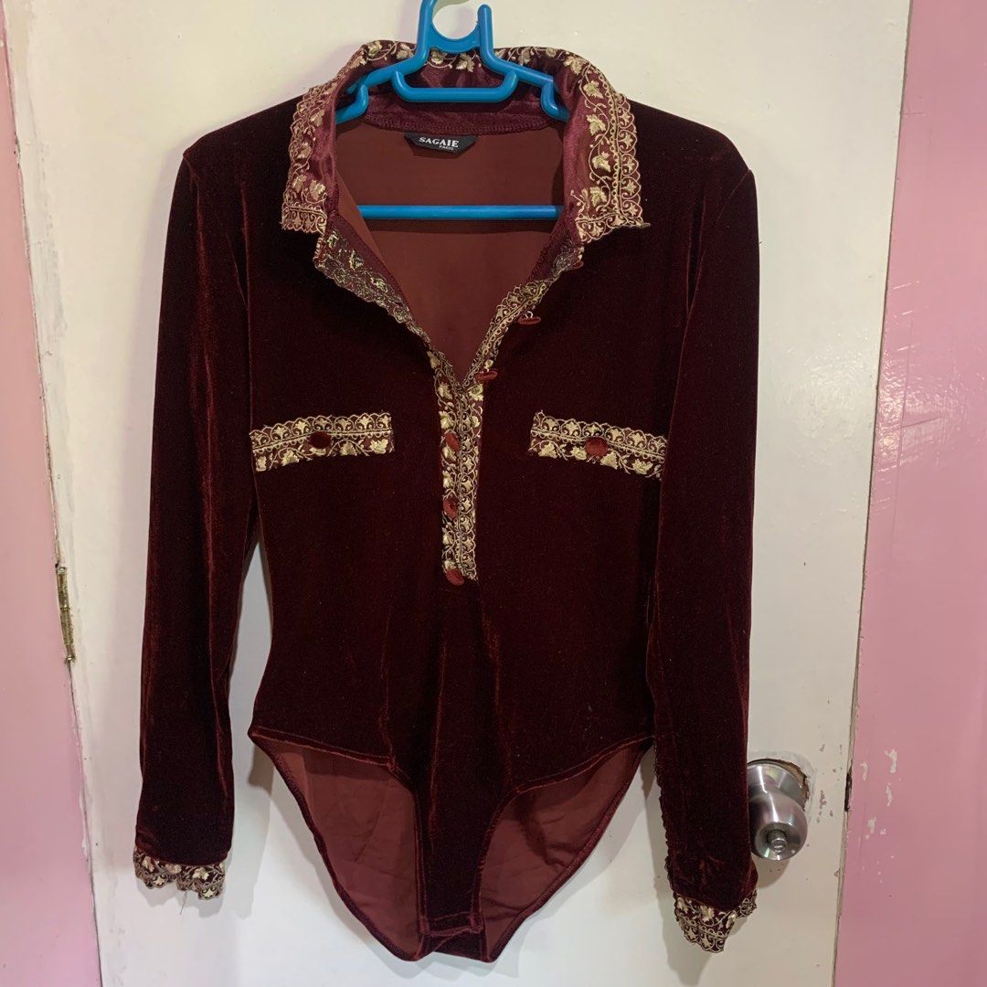 Vintage Maroon Body Suit, Women's Fashion, Dresses & Sets, Dresses on ...