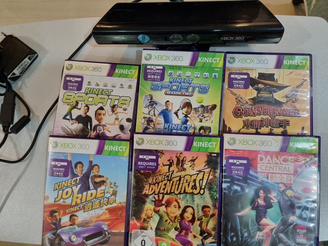 Xbox 360 Kinect sensor with games, Video Gaming, Video Game Consoles ...