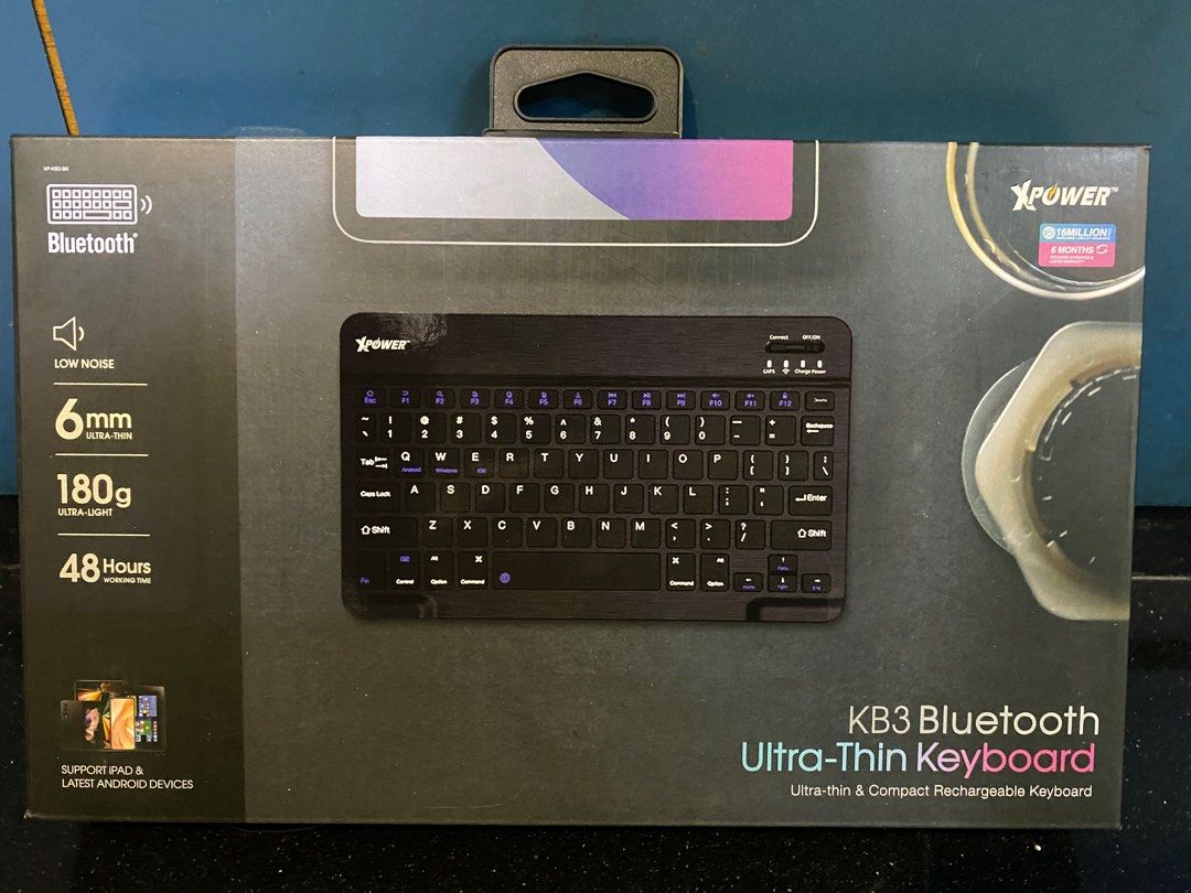 XPower KB3 Ultra-Thin Bluetooth Keyboard, 電腦＆科技, 電腦周邊及配件, 電腦鍵盤及相關產品 - Carousell