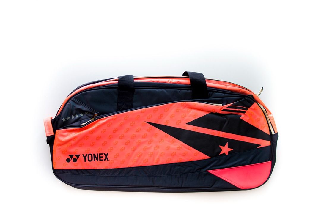 Yonex Lin Dan badminton bag 6 racket red black for shuttles water ...