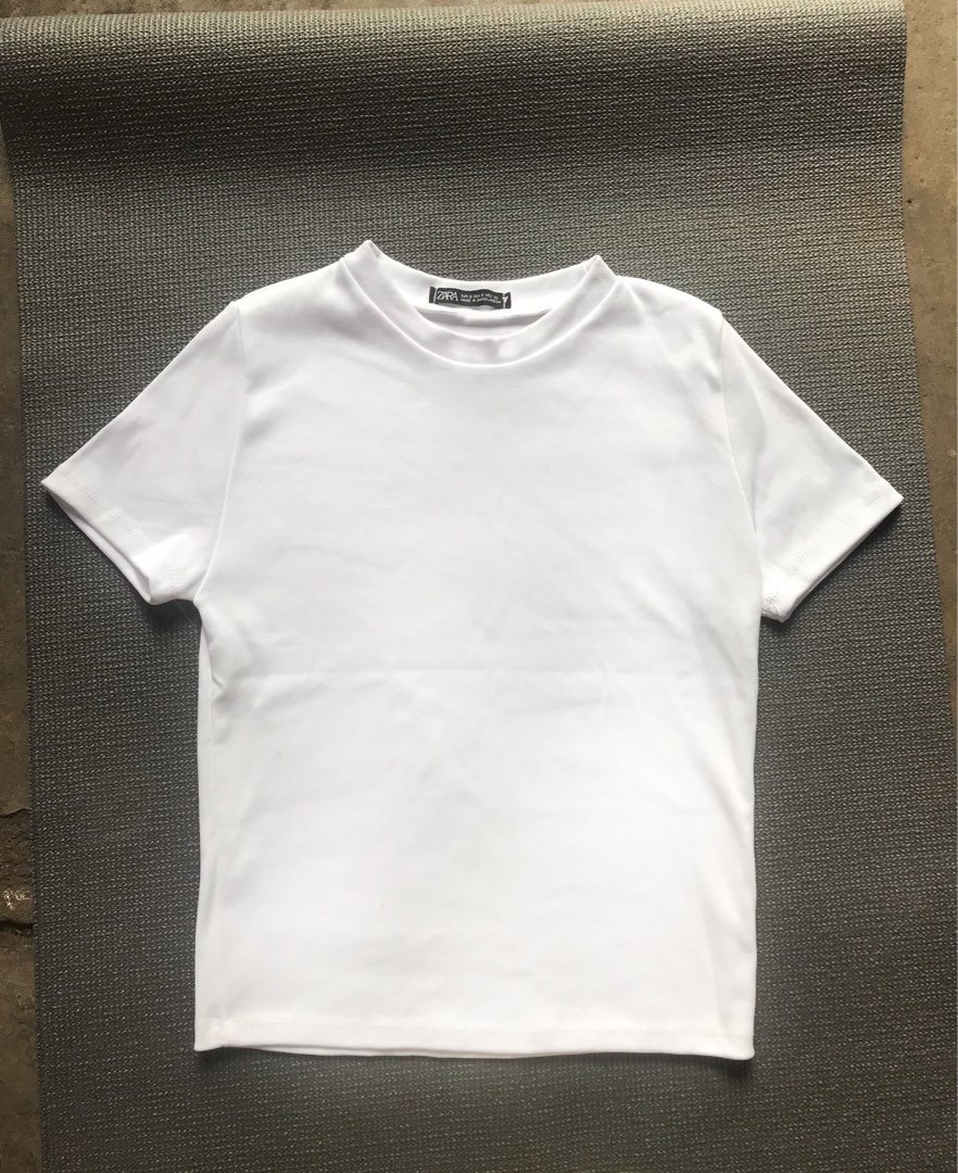Zara Basic White Top, Women's Fashion, Tops, Shirts on Carousell