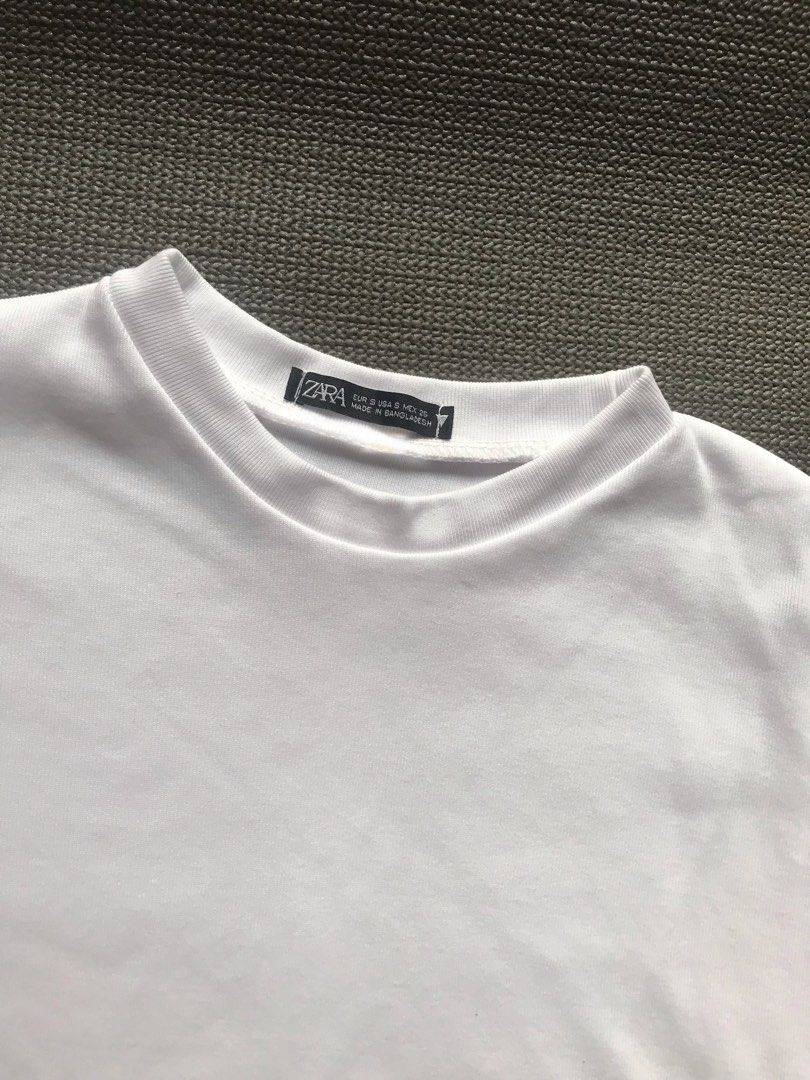 Zara Basic White Top, Women's Fashion, Tops, Shirts on Carousell