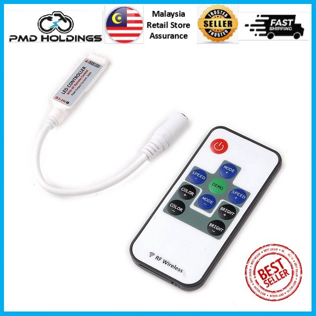 10 Key Mini RF Wireless Remote RGB LED Controller (Code : A7), Furniture & Home Living, Lighting ...