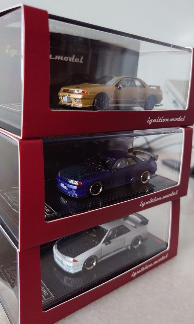 1/64 Ignition Model Nissan Skyline GT-R R32 Top Secret VR32 matte gold white purple, Hobbies ...