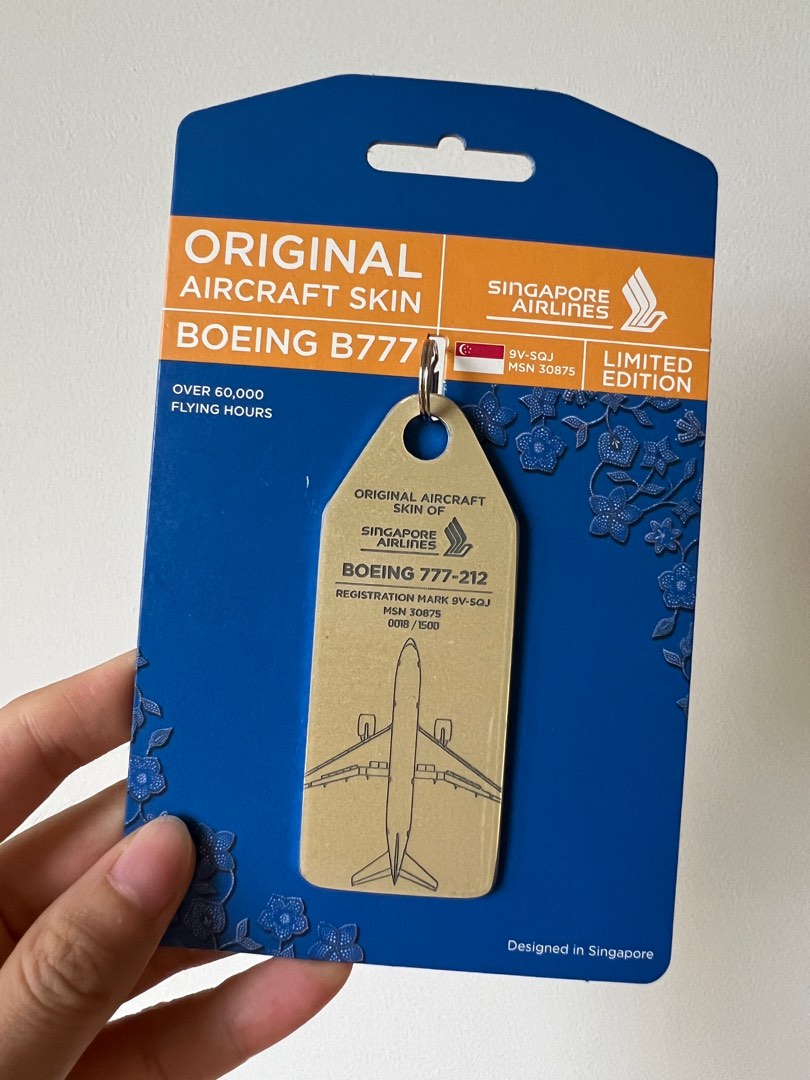 #18/1500 Limited Edition SIA Singapore Airlines Serialised Aviation Tag ...