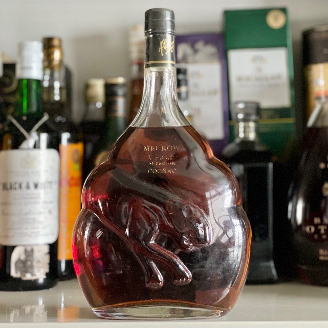 1L Meukow VSOP Cognac Panther rare 1000ml, Food & Drinks, Beverages on ...