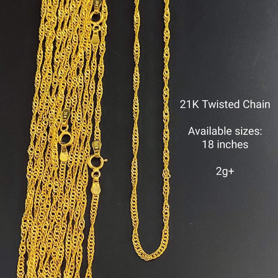 21K Saudi Gold twisted necklace, Women's Fashion, Jewelry & Organizers ...