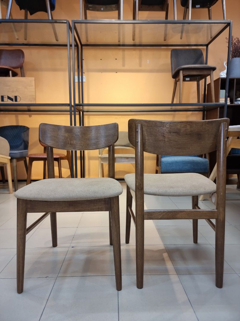 [4 units] Dining chairs/Kerusi Kayu Padu Kayu Getah - Full Solid ...