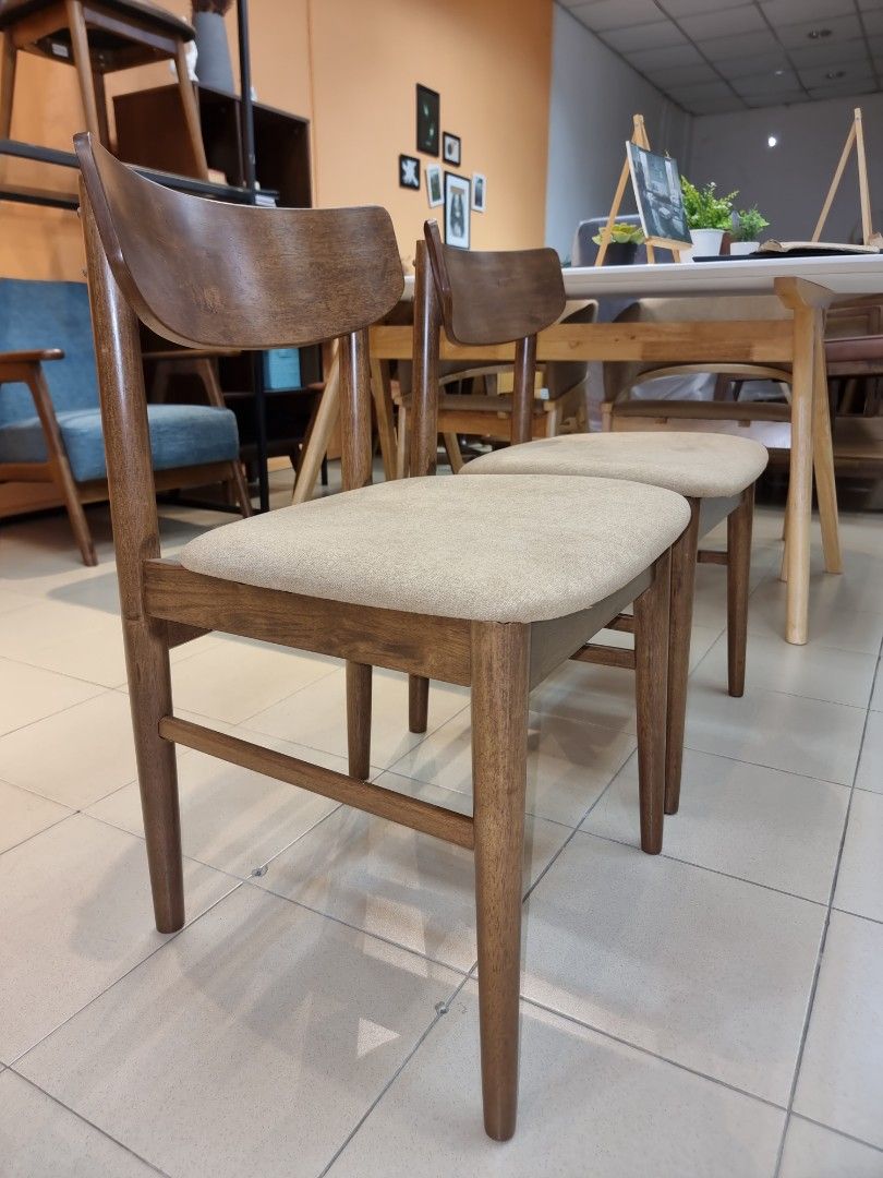 [4 units] Dining chairs/Kerusi Kayu Padu Kayu Getah - Full Solid ...