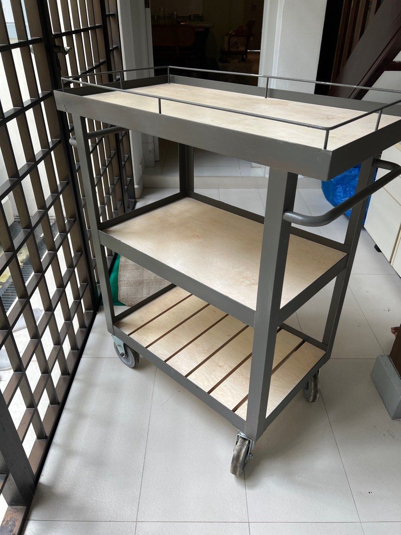 2 X Grey FNB trolley/ cart with wheels, Furniture & Home Living ...