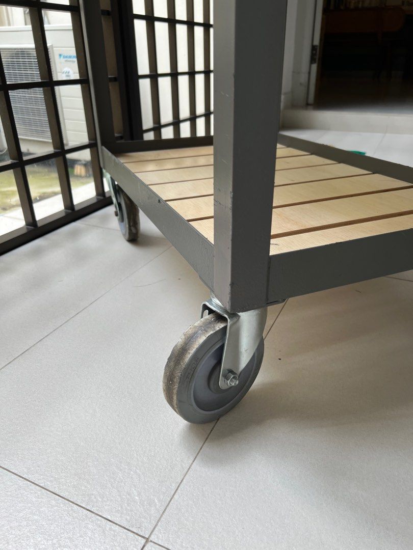 2 X Grey FNB trolley/ cart with wheels, Furniture & Home Living ...