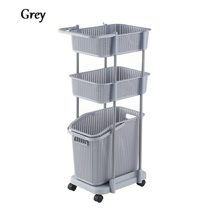 3 Tier Laundry Rack with Basket (Grey), Furniture & Home Living, Home ...