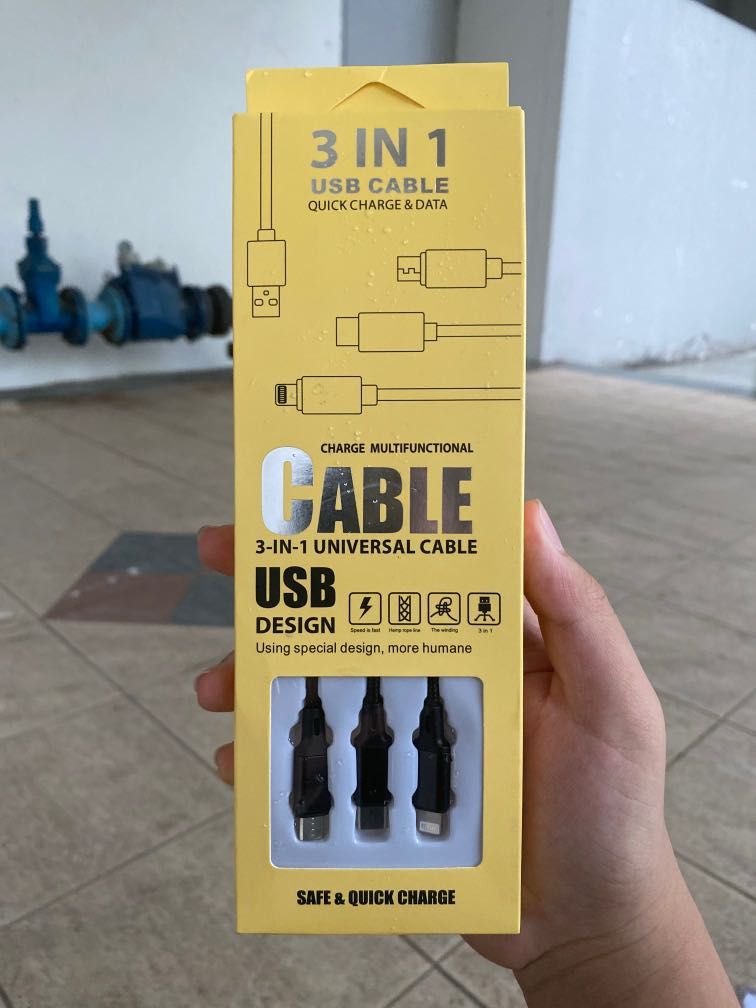 3 way cable, Mobile Phones & Gadgets, Mobile & Gadget Accessories ...