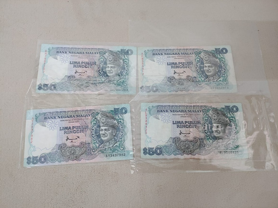 4 Pcs of RM50 Ringgit Malaysia Banknotes, Hobbies & Toys, Collectibles ...