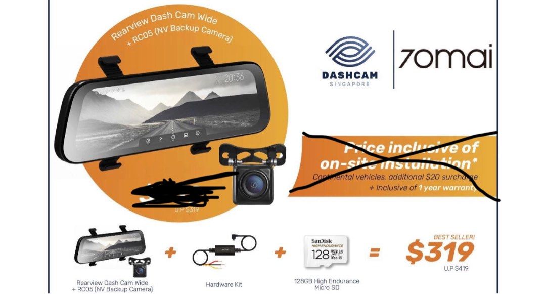 70mai rear view dashcam, Car Accessories, Accessories on Carousell