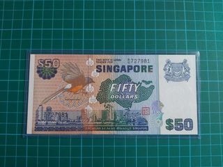 Gks 535910 $50 orchid series Singapore currency fifty 50 dollars old ...