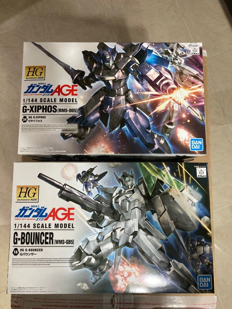 一套兩盒 全新未砌 HG 1/144 gundam age G bouncer Xiphos 白狼 海盜 高達模型, 興趣及遊戲, 玩具 & 遊戲類 - Carousell