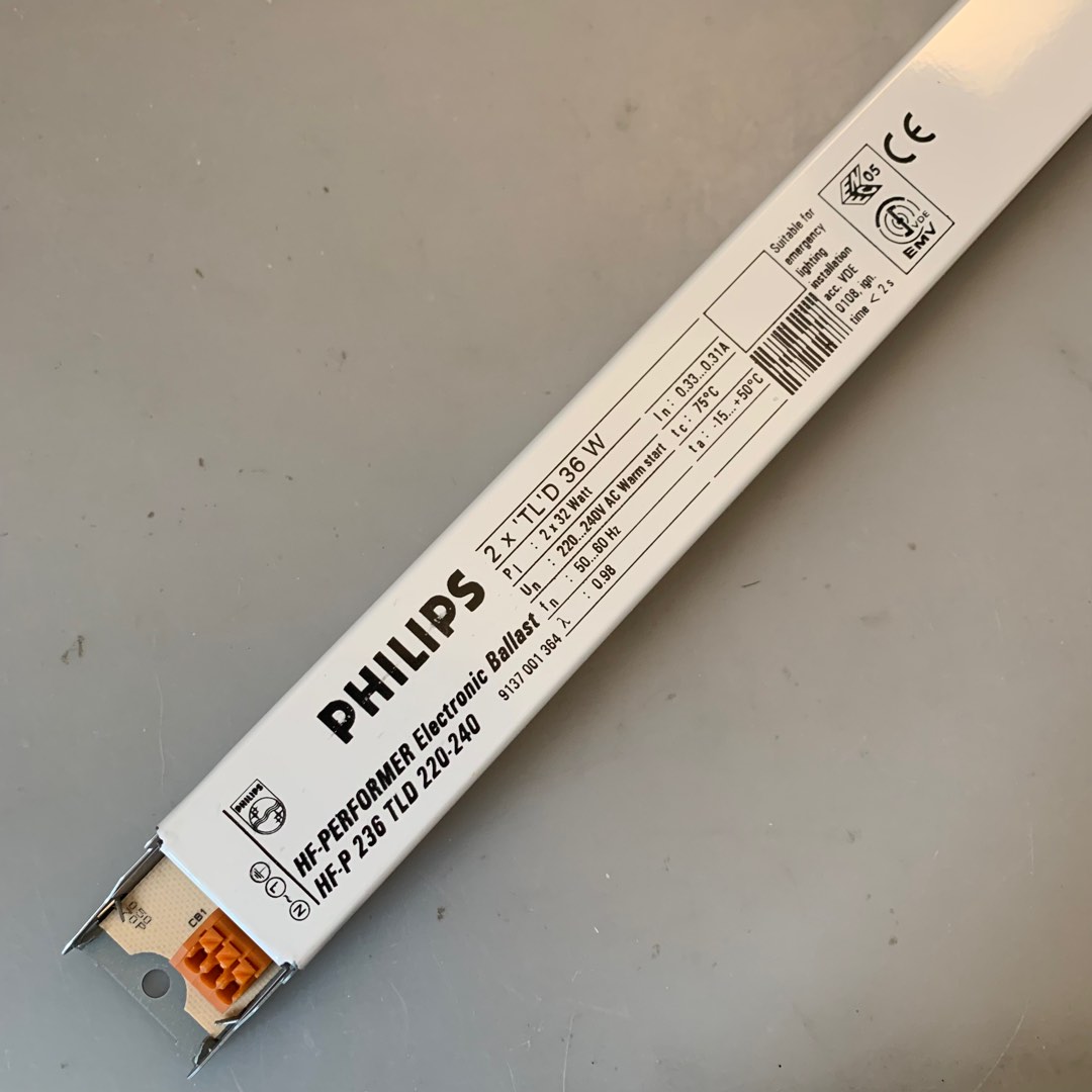飛利蒲 Philips HF-P 236 2x 36w TLD T8 220-240v electronic ballast 電子鎭流器 火牛 ...
