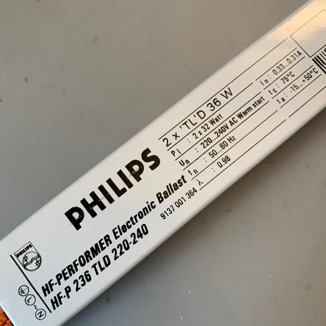 飛利蒲 Philips HF-P 236 2x 36w TLD T8 220-240v electronic ballast 電子鎭流器 火牛 ...