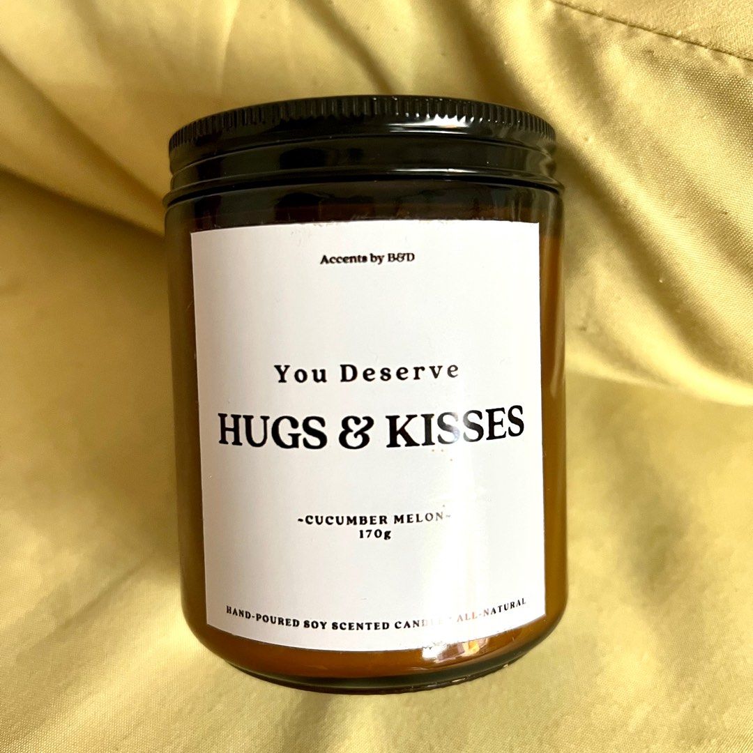 ACCENTS BY B&D CUCUMBER MELON HUGS & KISSES SCENTED CANDLE, Furniture ...