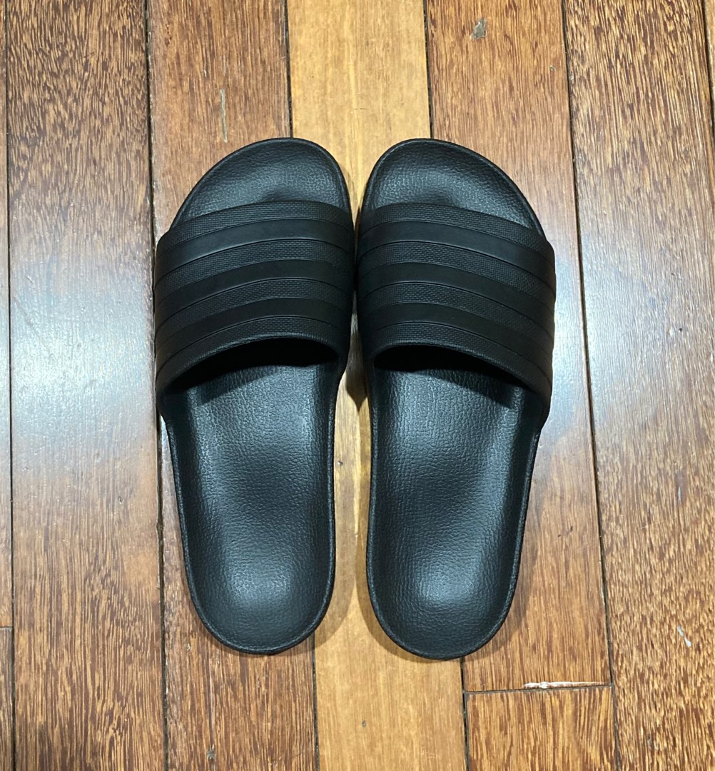 ADIDAS Adilette Aqua Slides in Core Black - UK 9 Mens, Men's Fashion ...