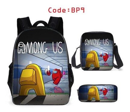 Among Us Backpack 3 pieces Set*Student Backpack+Sling Bag+Pencil Case ...