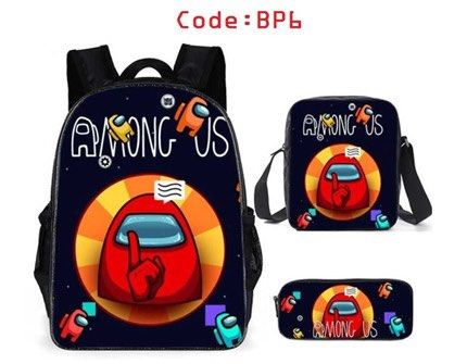 Among Us Backpack 3 pieces Set*Student Backpack+Sling Bag+Pencil Case ...