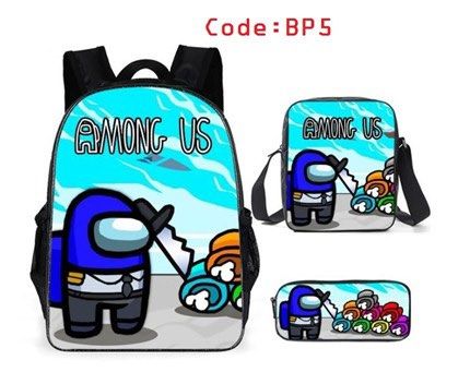 Among Us Backpack 3 pieces Set*Student Backpack+Sling Bag+Pencil Case ...
