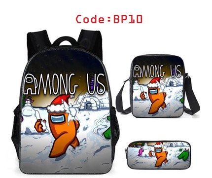 Among Us Backpack 3 pieces Set*Student Backpack+Sling Bag+Pencil Case ...