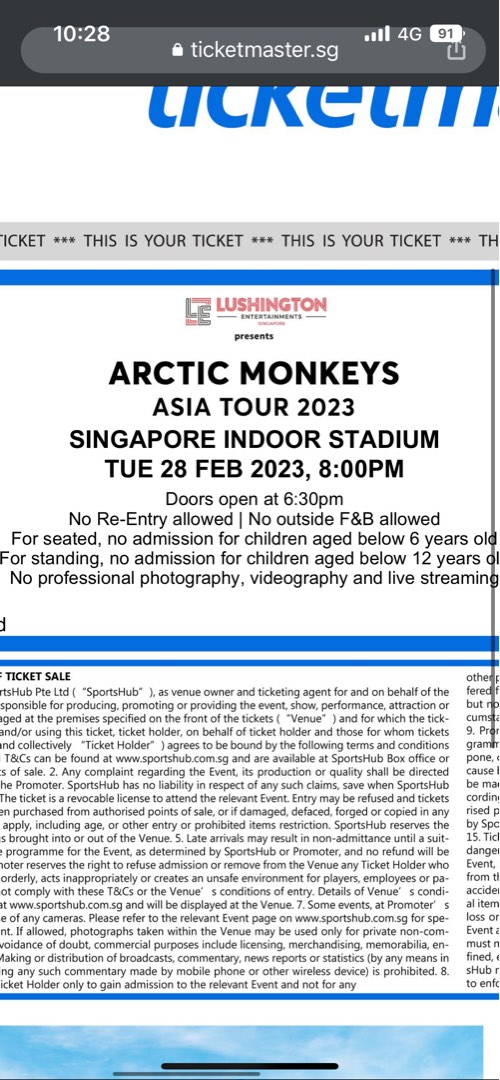Arctic monkeys, Tickets & Vouchers, Event Tickets on Carousell