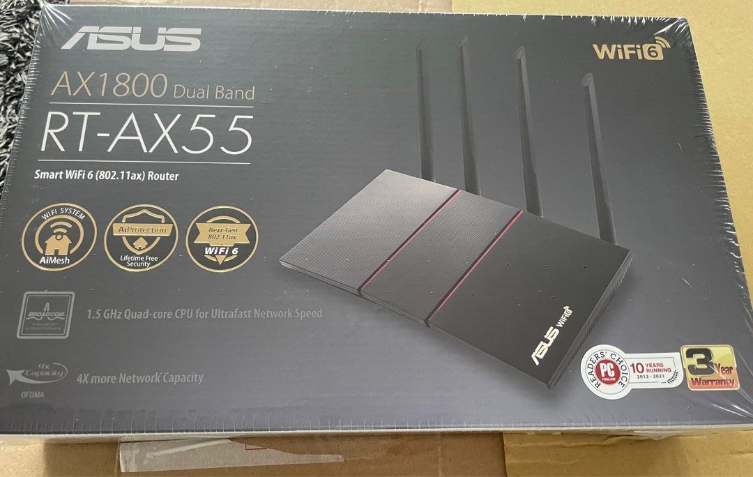 ASUS AX1800 WiFi 6 Router (RT-AX55) - Dual Band Gigabit Wireless WIFI ...