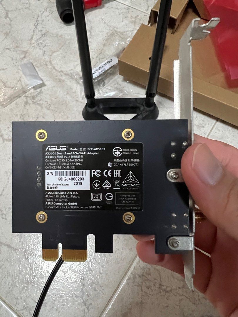 ASUS PCE-AX58BT AX3000 Dual Band PCI-E WiFi 6 (802.11ax) Adapter with 2 ...