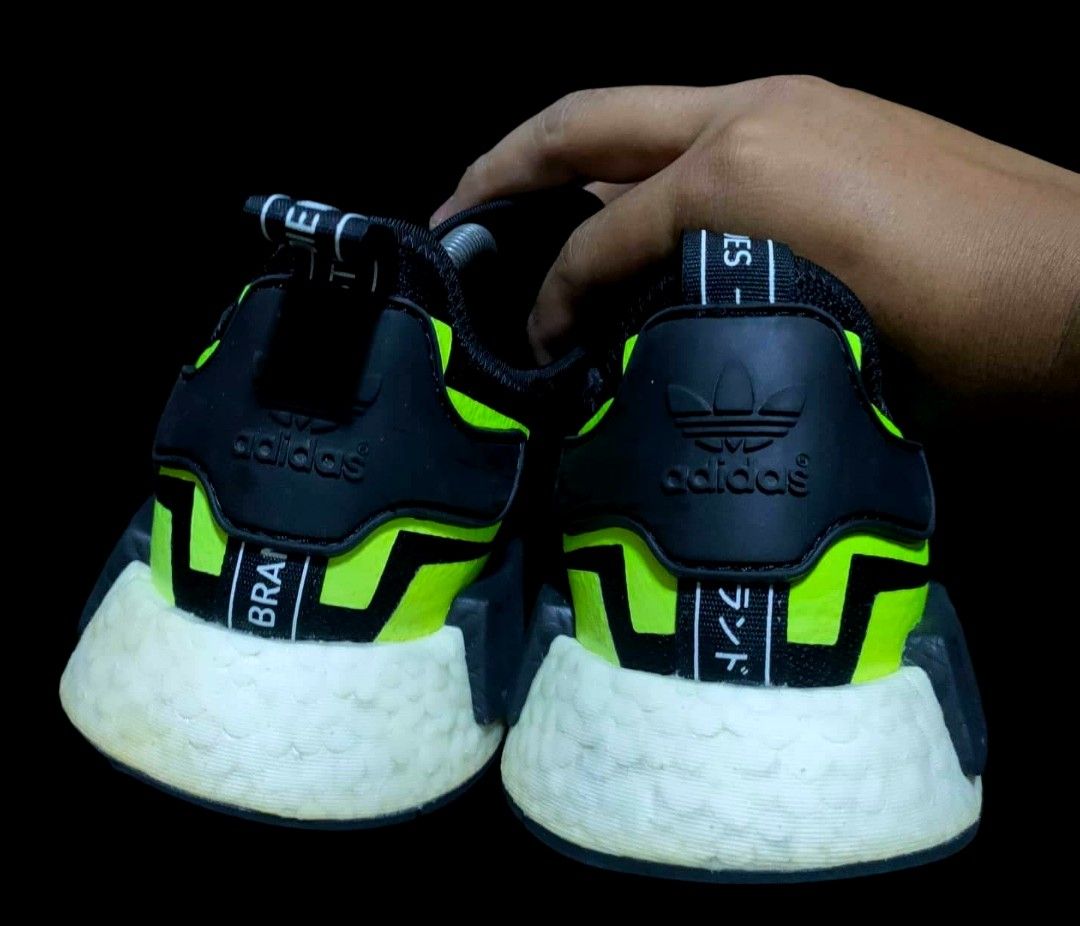 Authentic Adidas RMD R1 Black Volt Neon Green, Men's Fashion, Footwear ...