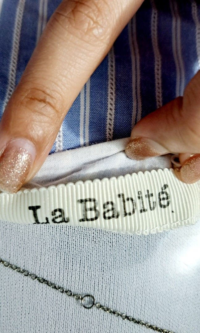 Authentic La Babite vertical striped blue dress, Women's Fashion ...