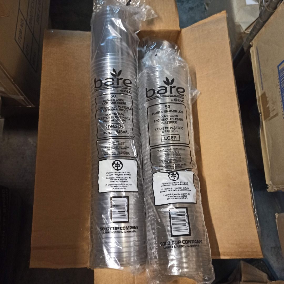 Bare by SOLO 32oz Deli Container (500 Count), Furniture & Home Living ...