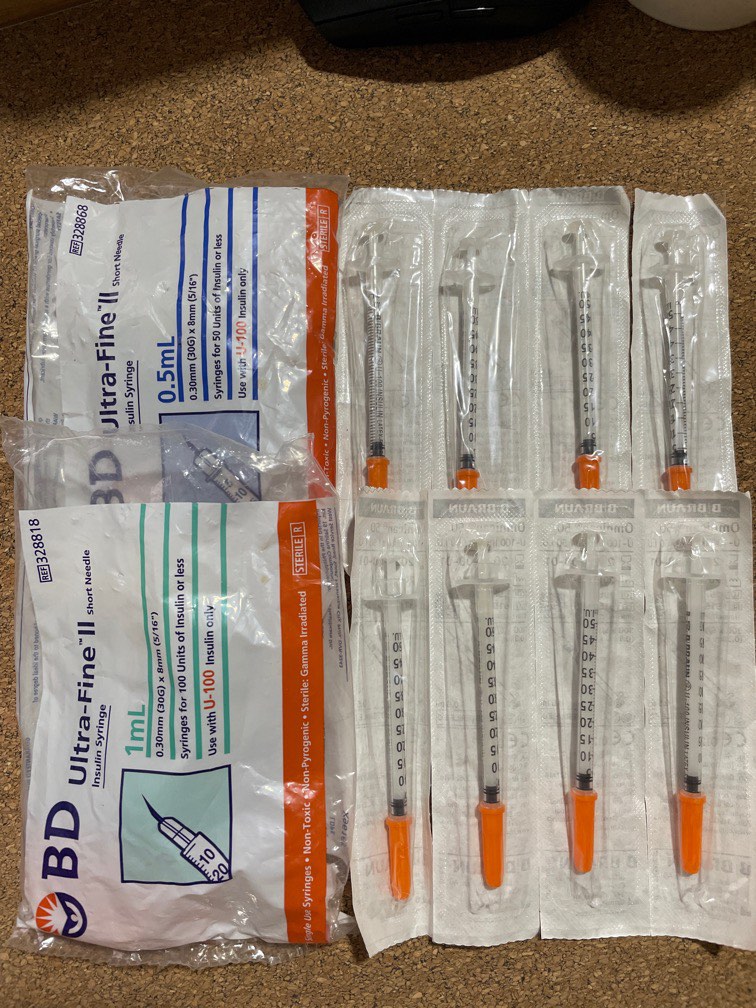 BD Ultra-Fine II Short Needle Insulin Syringe - 1mL and 0.5mL, Health ...