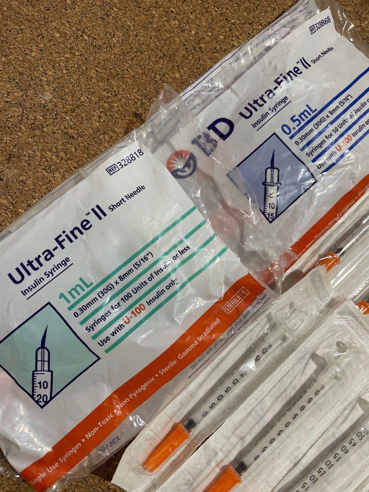 BD Ultra-Fine II Short Needle Insulin Syringe - 1mL and 0.5mL, Health ...