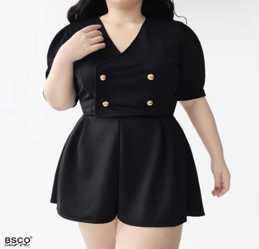 Black BSCO Curve Luna Coordinates, Women's Fashion, Dresses & Sets ...