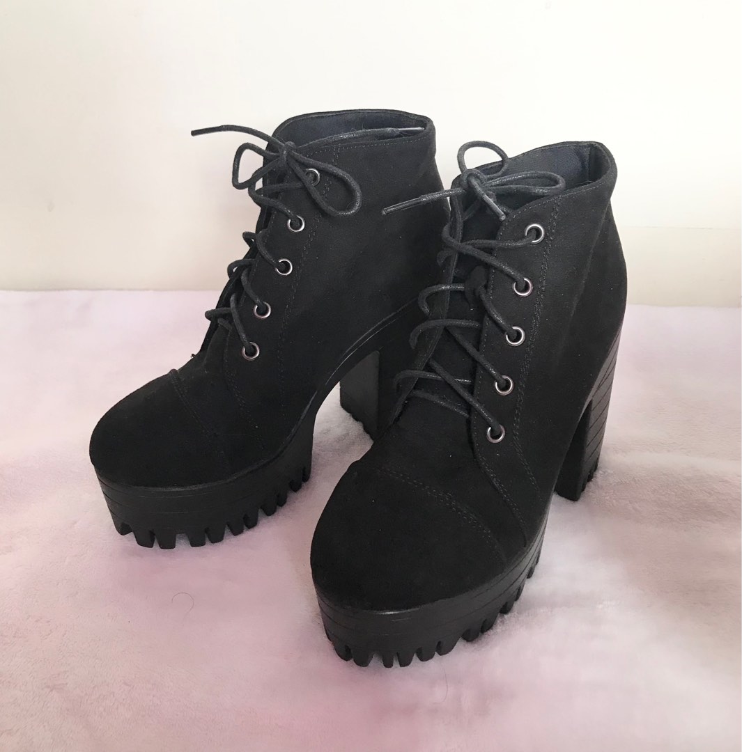 Black Tie 2 to 3-inch Boots, Women's Fashion, Footwear, Boots on Carousell