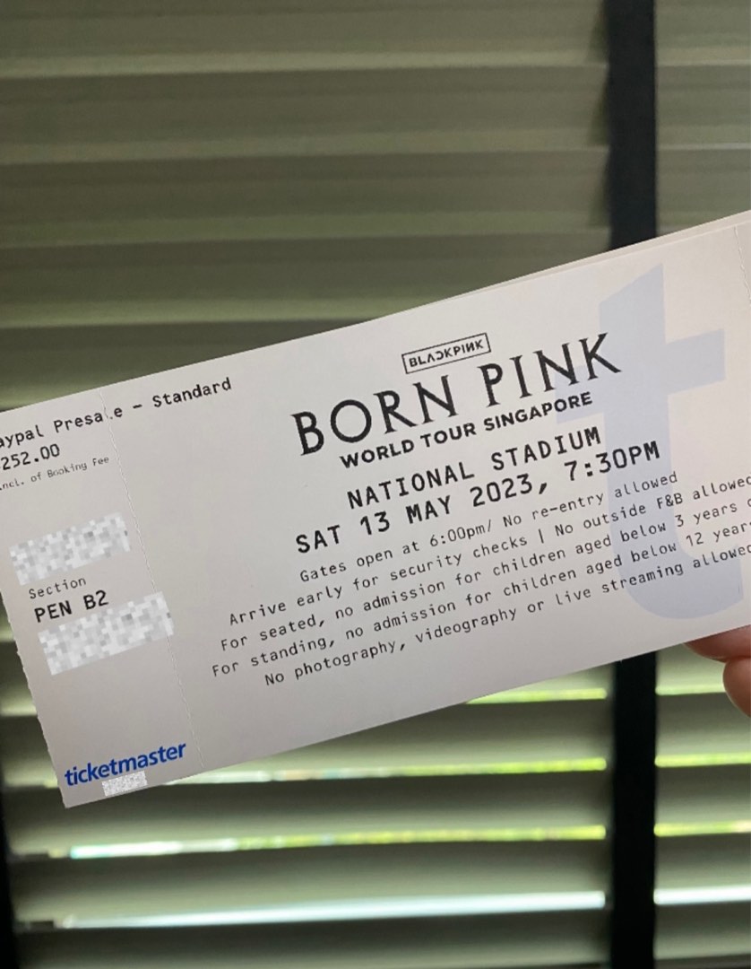 BLACKPINK BORN PINK [CAT3 PEN B2 x 2] WORLD TOUR CONCERT, Tickets ...